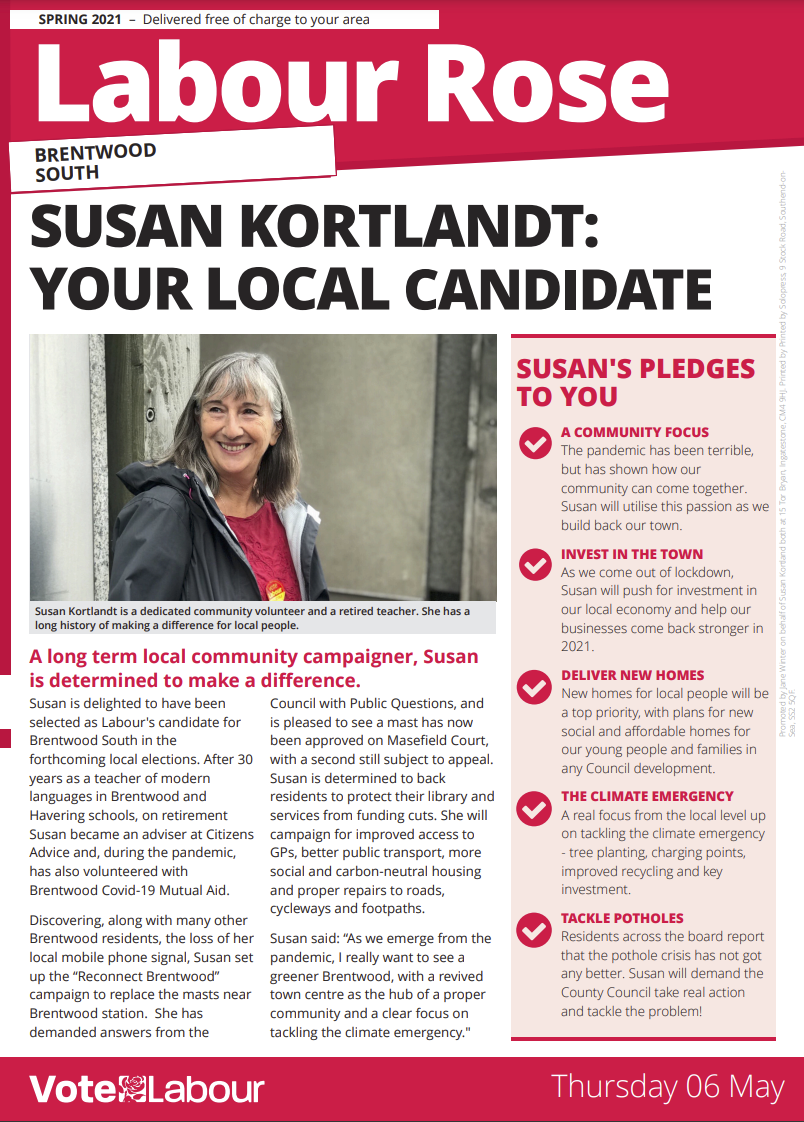 Local campaign 2021 – Brentwood & Ongar Labour Party